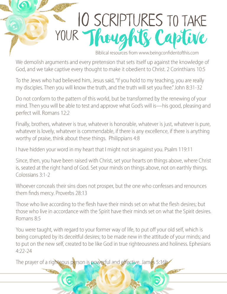 Six Practical Ways to Take Your Thoughts Captive | Being Confident Of This